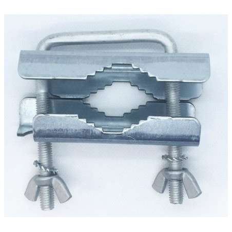 M8 Quad short clamp. w / 2 Nuts Ears 2 galvanized shells