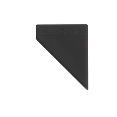 Topo direito para perfil de alumínio de canto - preto - LED POL