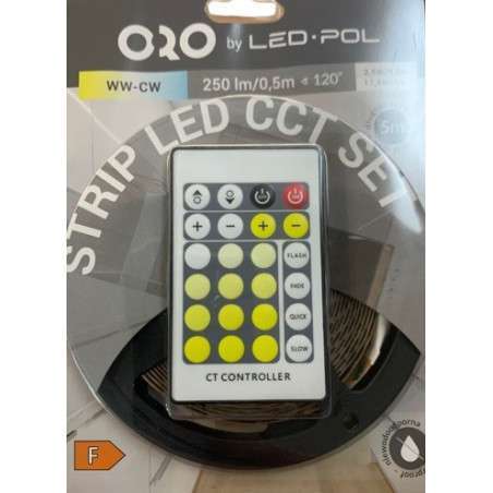 Kit of CCT LED strip (3000..6000K) 5W/m 2500lm with control IP20 - 5.0m ...