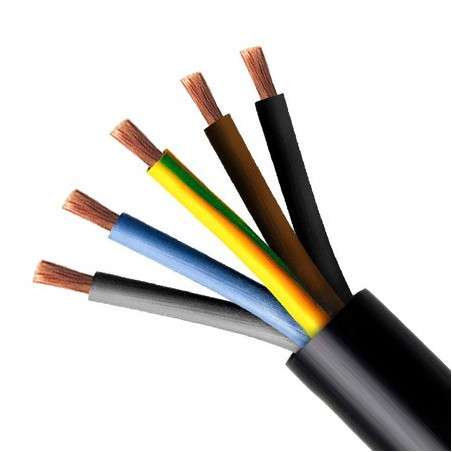 Stranded electric cable round FVV 5x1.5mm² Black - H05VV-F 5G1.5