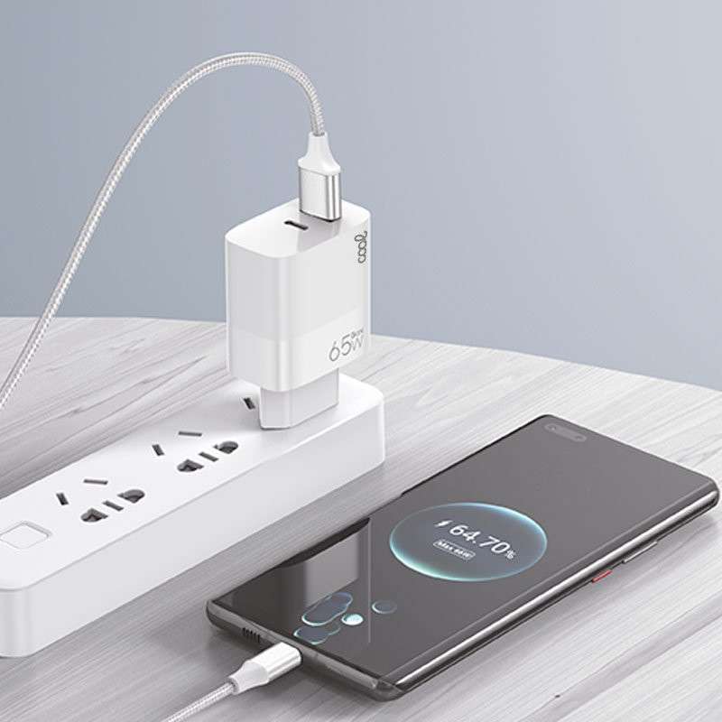 Universal Ultra Fast PD Type-C + USB COOL Network Charger (65W + Type-