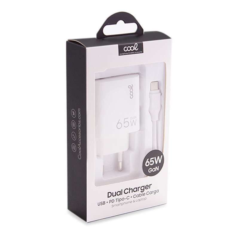 Universal Ultra Fast PD Type-C + USB COOL Network Charger (65W + Type-