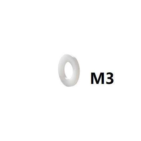 Anilha Plana DIN 125 Polímero PA (Nylon) M3 Natural