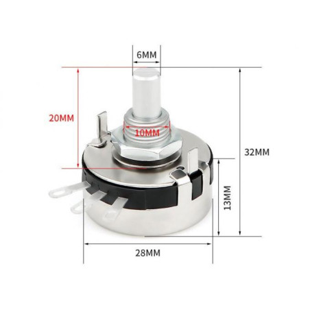 1M, 2W, 1A, Linear Potentiometer