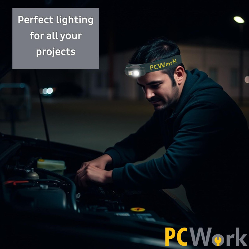 PCWork PCW12A - Linterna frontal LED recargable (2 unidades, XTE, 200