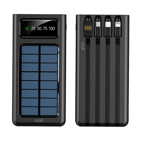COOL 10,000 mAh Universal Power Bank with Solar Panel and 4 Connection