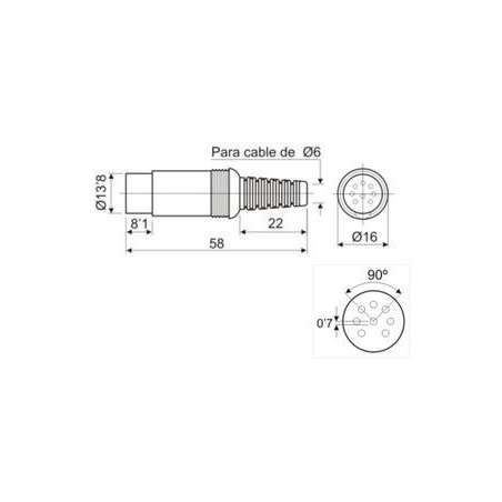 8-pin DIN plug plastic male