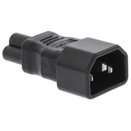 IEC C14 (3-pin) male adapter - IEC C5 (3-pin) female