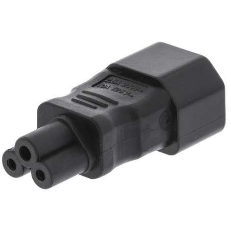 IEC C14 (3-pin) male adapter - IEC C5 (3-pin) female