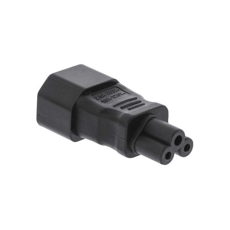 Adaptador IEC C14 (3 pines) macho - IEC C5 (3 pines) hembra