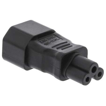 IEC C14 (3-pin) male adapter - IEC C5 (3-pin) female