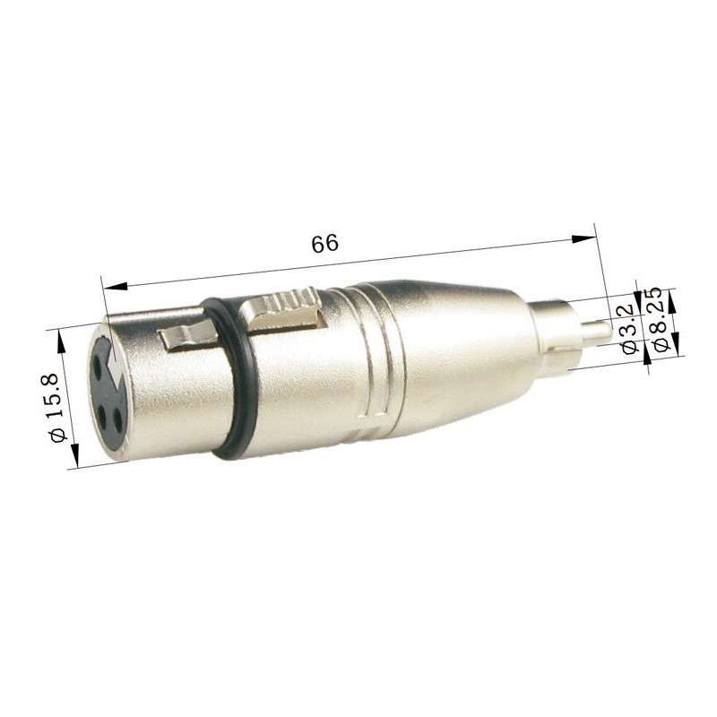 Adaptador Canon (XLR) 3 pinos fêmea - RCA macho