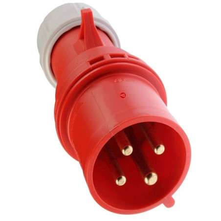 male 32A 4-pole CEE plug (3P + T) IP44 - PCE 024-6