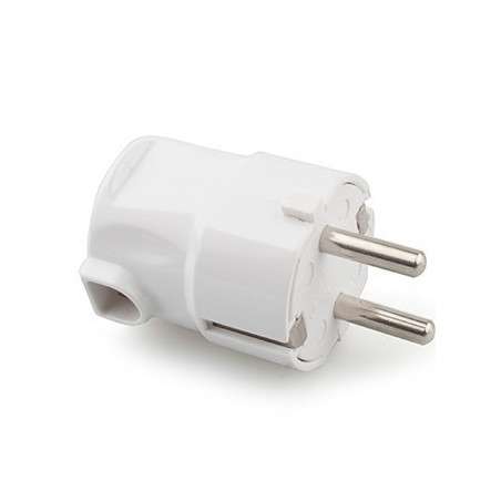 SHUCKO PLUG 16A WHITE SIDE OUTLET
