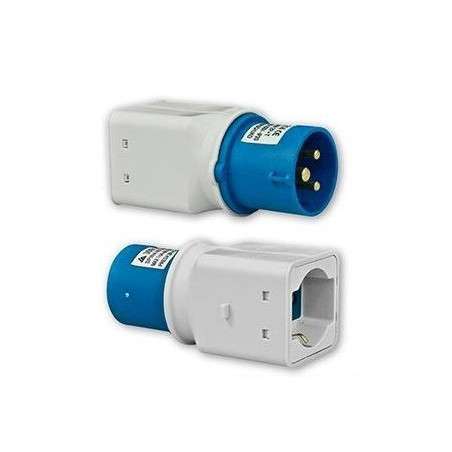 Schuko female adapter - 3-pole male single-pole EEC plug