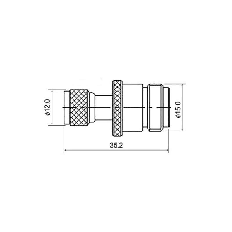 Mini UHF male / female N adapter